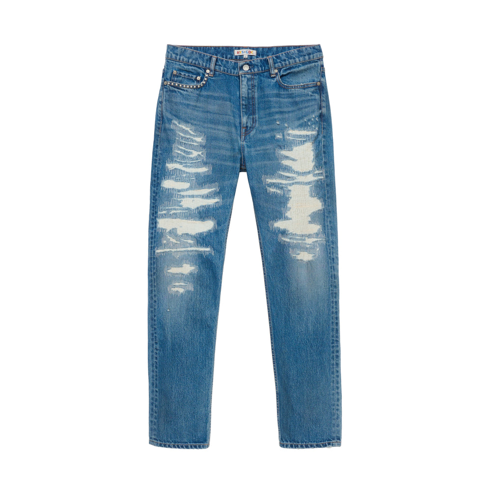 【HYSTERIC GLAMOUR X GDC collabo】Crash & Repair denim